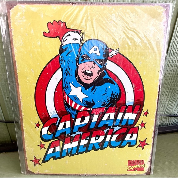 Marvel | Wall Decor | New Captain America Metal Sign | Poshmark